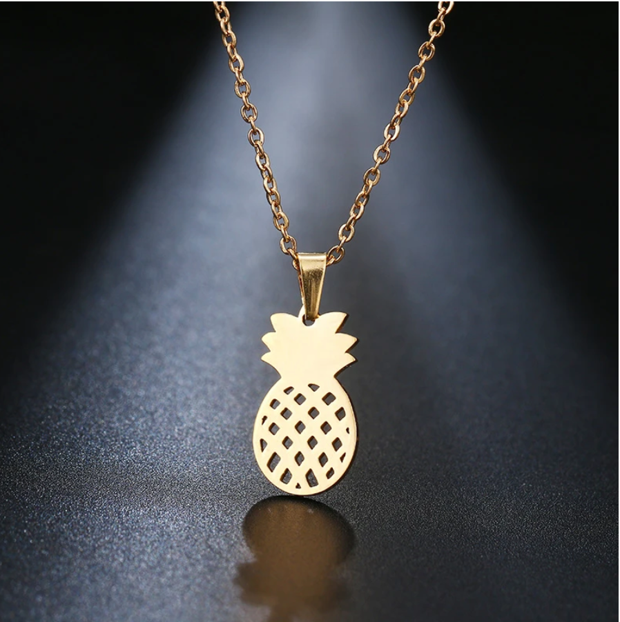 Halskette Ananas in Gold und Silber – S.O.S